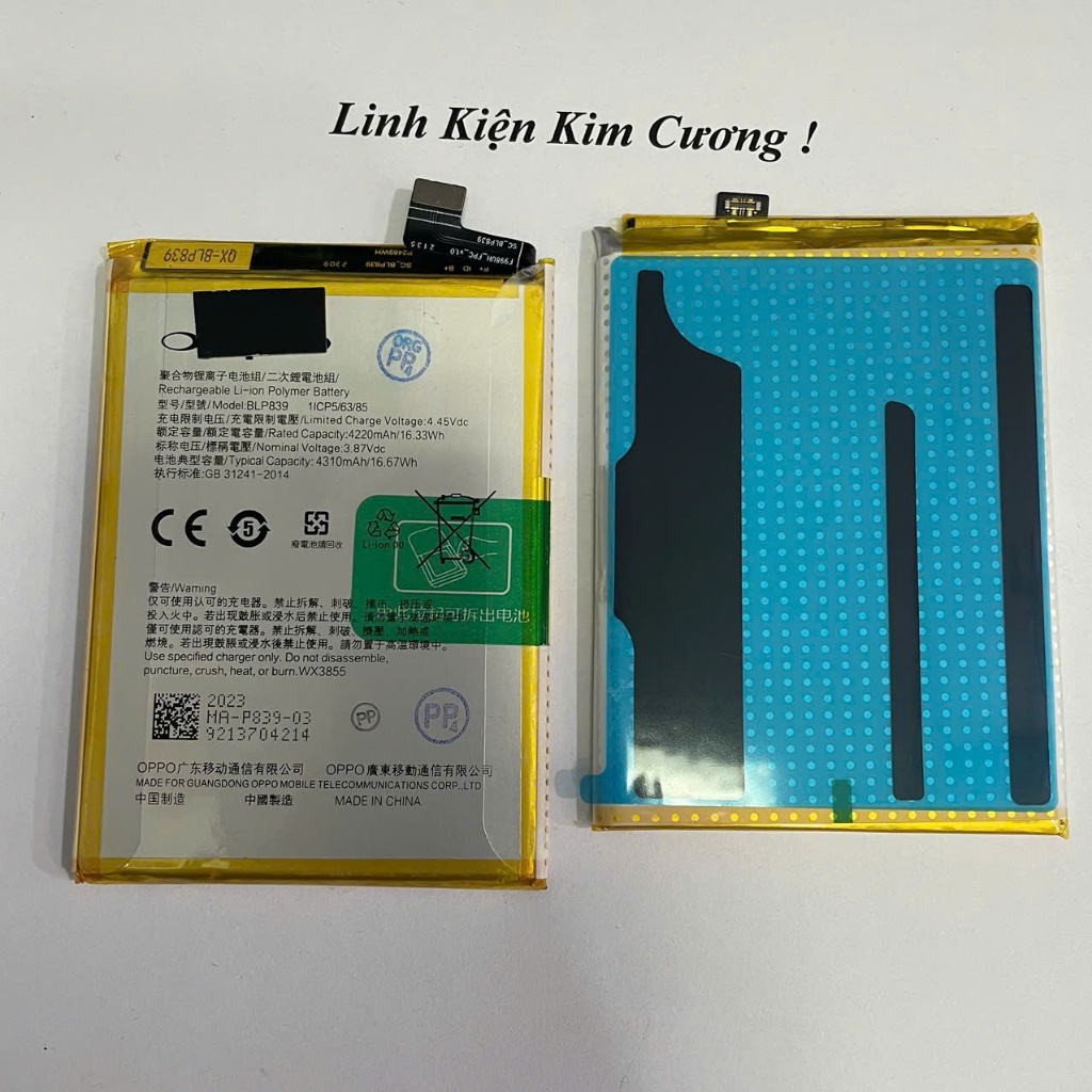 Pin BLP839 dành cho oppo RENO 6 4G/ RENO 6Z 5G/ A95 5G | Shopee Việt Nam