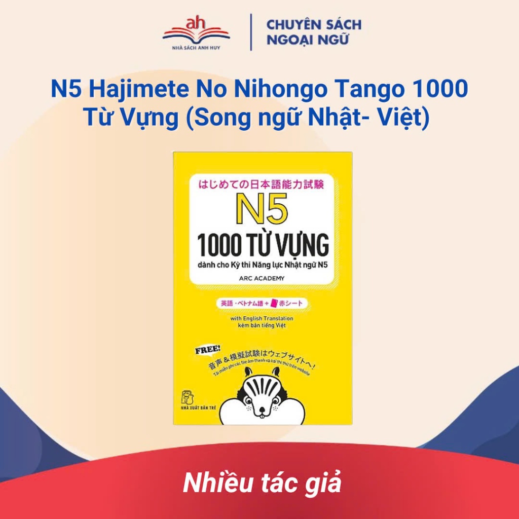 Sách Tiếng Nhật - N5 Hajimete No Nihongo Tango 1000 Từ Vựng (Song ngữ ...