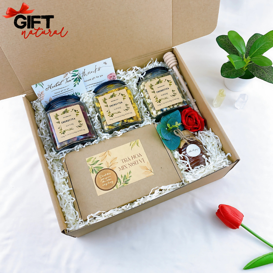 Set Trà Hoa NATURAL GIFT - Quà Tết Ý Nghĩa, Quà Sinh Nhật Tặng Mẹ, Thầy ...