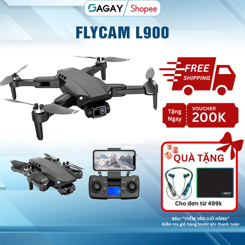 Flycam máy bay điều khiển từ xa L900 PLUS, flycam mini với GPS theo dõi ...