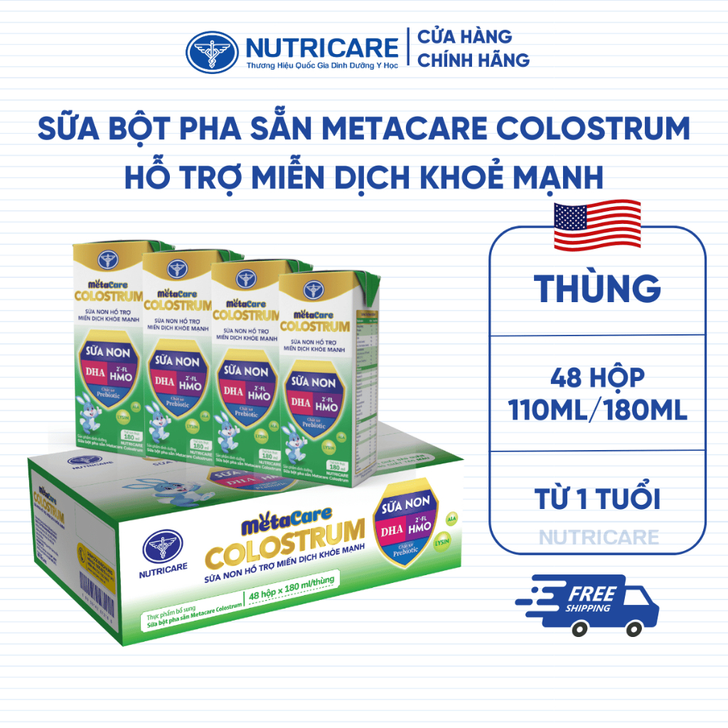 Thùng 48 Hộp Sữa Bột Pha Sẵn METACARE COLOSTRUM Nutricare Tăng Cường Đề Kháng Hệ Miễn Dịch Bé Từ ...
