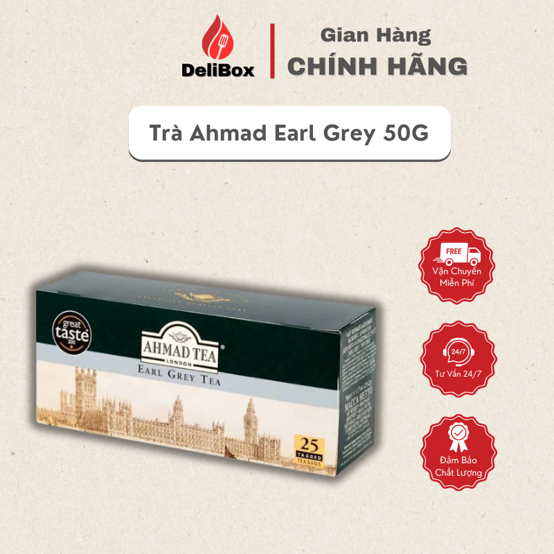 [Ahmad Tea] Trà Bá Tước Earl Grey – Hộp 50g/25 Túi Lọc Trần | Shopee ...