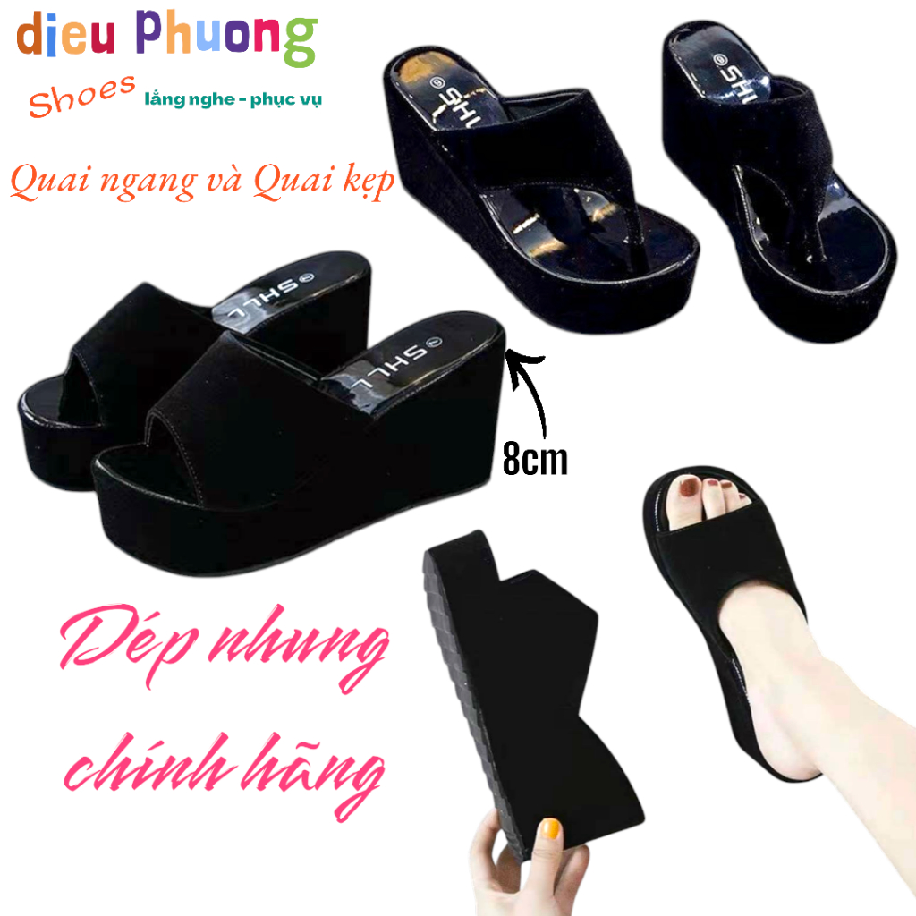 DÉP NHUNG CHÍNH HÃNG SHLL 💥NHIỀU KIỂU💥 DÉP ĐẾ BẰNG CAO CẤP 6615 6613 ...