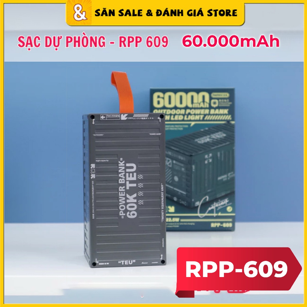 Pin sạc dự phòng RPP 609 - 60.000 MAH sạc nhanh 22.5w - BH 3 THÁNG LỖI 1 ĐỔI 1 | Shopee Việt Nam