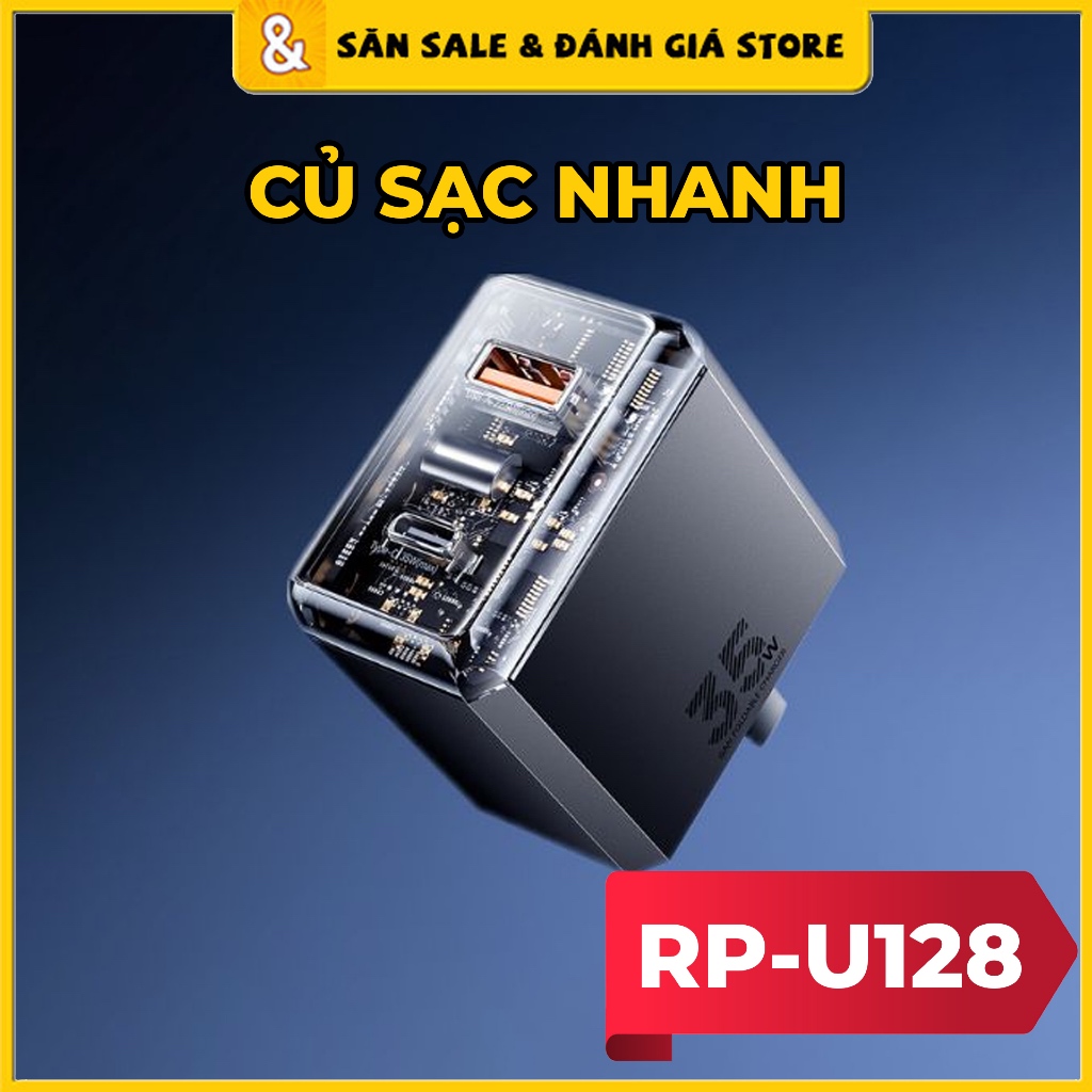 Củ Sạc Nhanh 35W RP – U128 - Cổng : USB / TYPE C - Công Nghệ GaN Sạc An Toàn | Shopee Việt Nam