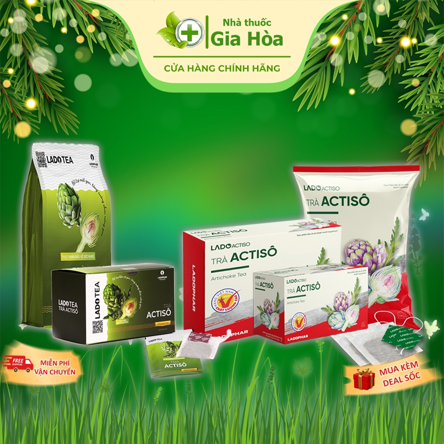 [CHÍNH HÃNG] Trà túi lọc Actiso / Atiso Ladophar (Đà Lạt) giải độc, mát ...