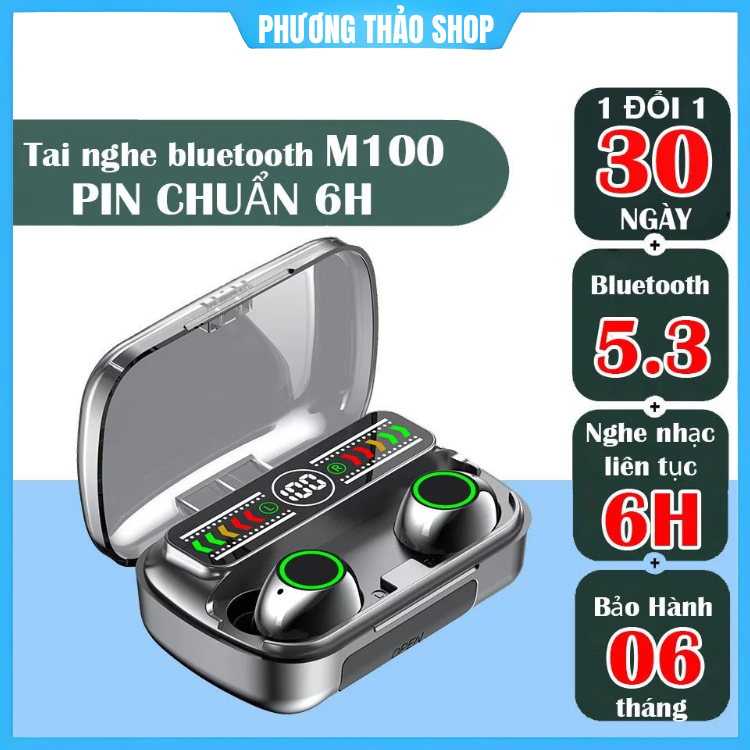 Tai nghe bluetooth M10 / M100 / F9 PRO Pin Trâu 2500maH âm thanh trung ...