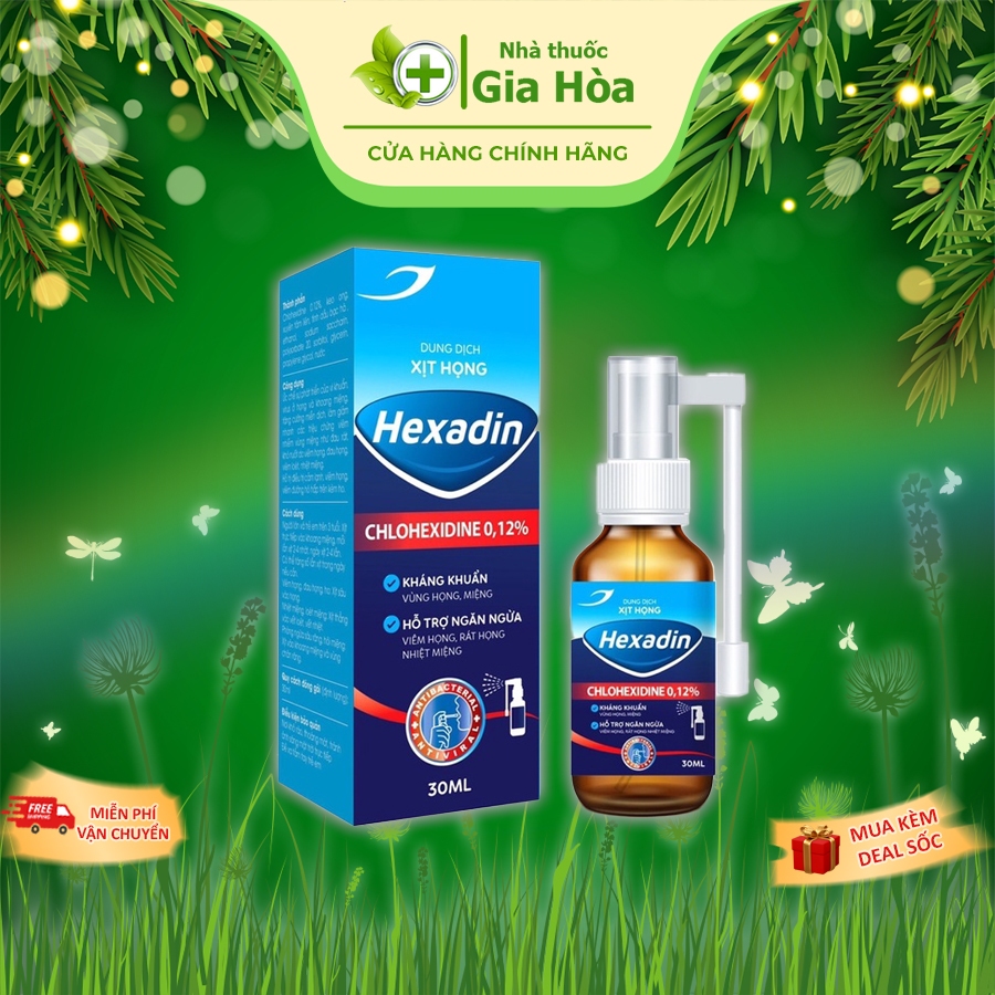 Xịt họng Hexadin - Giảm đau ngứa rát họng, nhiệt miệng, khản tiếng ...