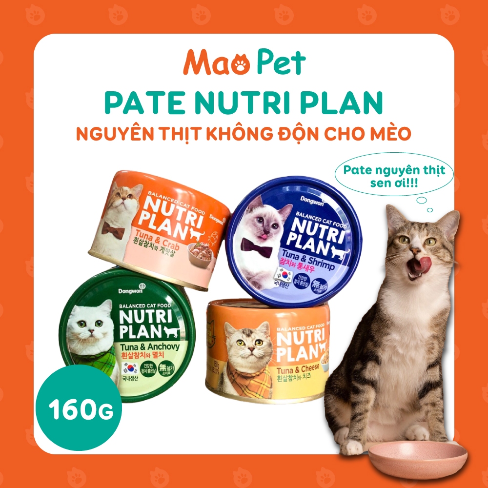 [Chính hãng] Pate nutri plan nguyên thịt không độn cho mèo 160g nhập khẩu Hàn Quốc - MaoPet ...