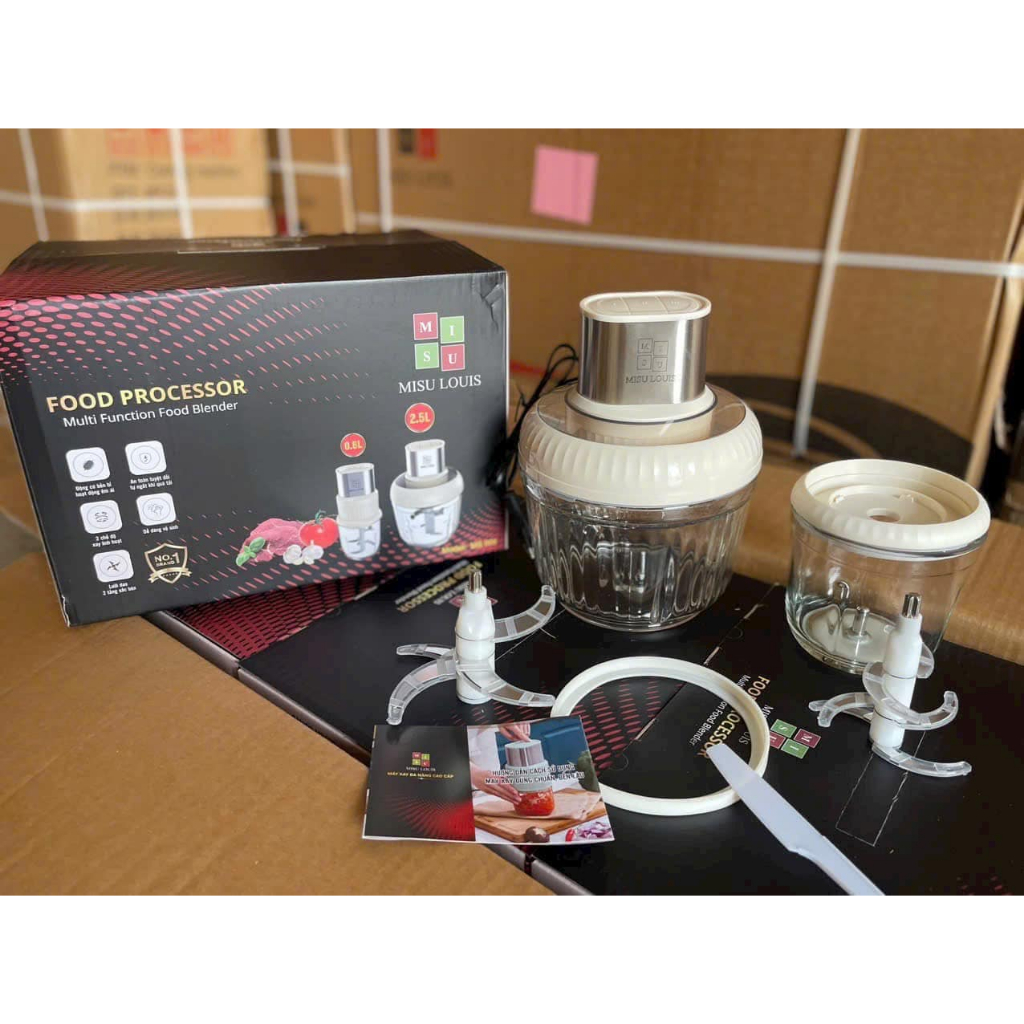 Máy xay Thịt Thực Phẩm Đa Năng Misu Louis Công Suất 500w 2 Cối 2 Lưỡi ...