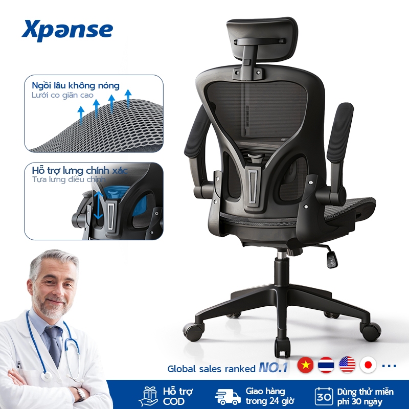 Xpanse W901 Ghế văn phòng công thái học lưới thoáng khí, lựa chọn lý ...