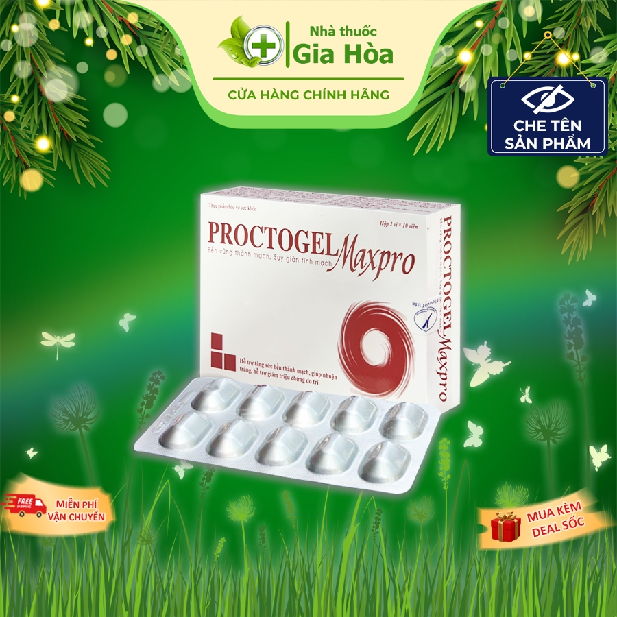 PROCTOGEL MAXPRO / MAX - Viên uống hỗ trợ Trĩ (Trĩ nội, trĩ ngoại), táo ...
