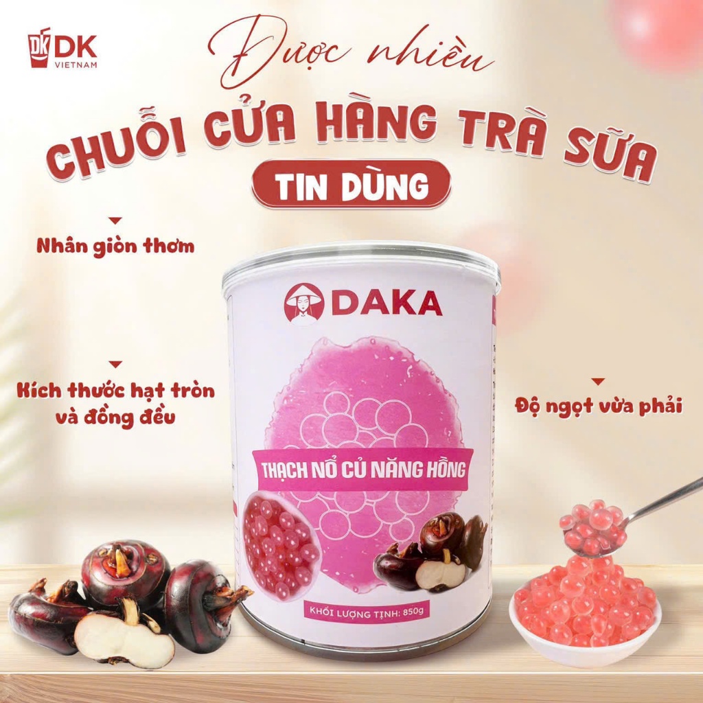Thạch Thủy Tinh/Hạt nổ Củ Năng DAKA, HỒNG PHẤN - TRẮNG TINH KHÔI, hộp 850 gram - MỚI LẠ THƠM ...