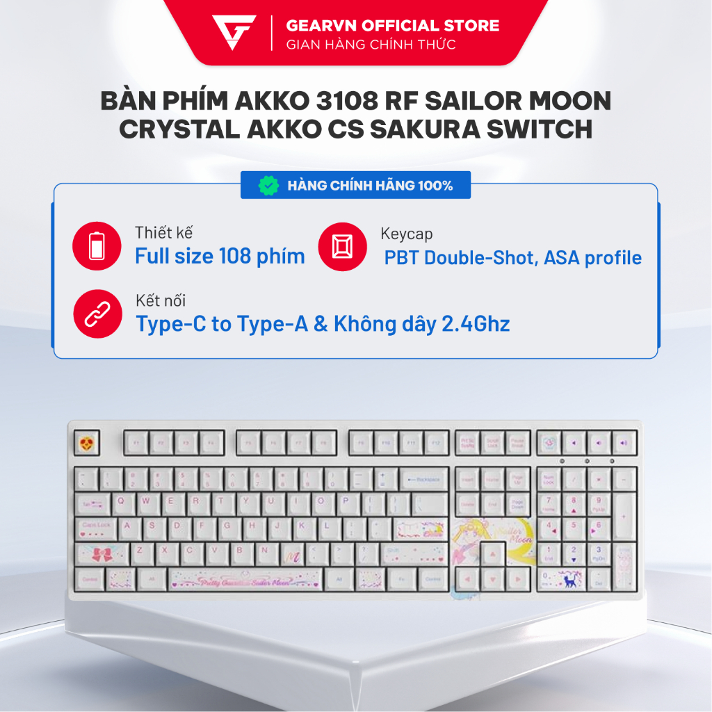 Bàn phím AKKO 3108 RF Sailor Moon Crystal Akko Cs Sakura Switch ...