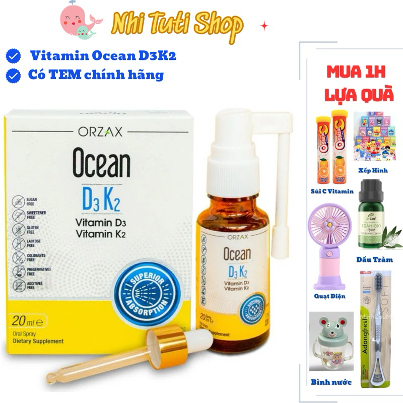 Ocean D3K2 và Ocean D3 BỔ SUNG VITAMIN D3 VÀ VITAMIN K2 XỊT VÀ NHỎ CHO ...