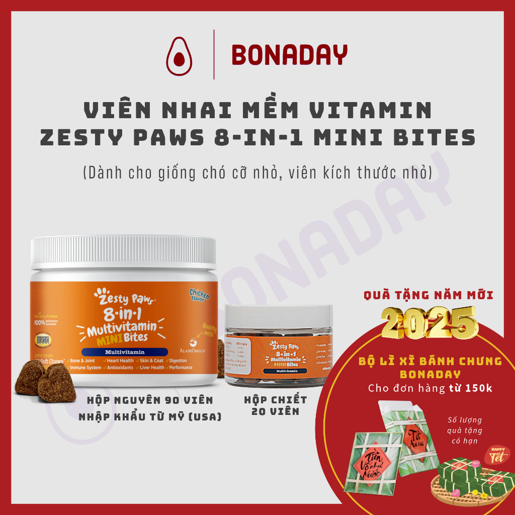 VIÊN NHAI MỀM VITAMIN HỖ TRỢ TOÀN DIỆN 8 TRONG 1 CHO CHÓ GIỐNG NHỎ ...
