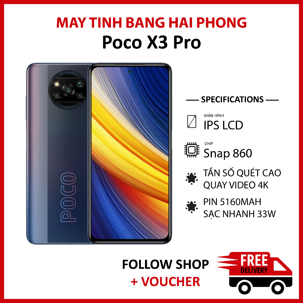 Điện thoại Poco X3 Pro RAM 8/256GB chip Snapdragon 860 màn 120Hz pin ...