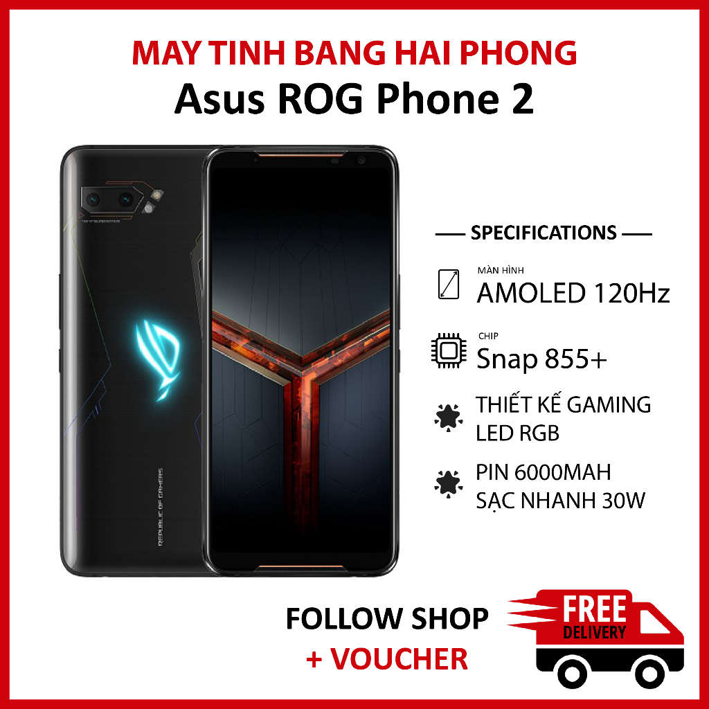 Điện thoại Asus ROG Phone 2 RAM 8/128GB chip Snapdragon 855+ thiết kế gaming | Shopee Việt Nam