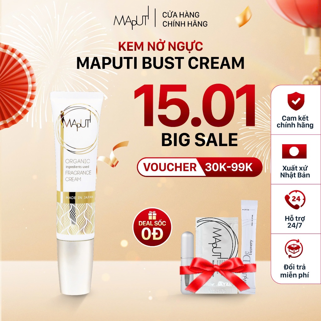 Kem Nở Ngực Upsize Maputi Bust Cream 60g - Giúp Tăng Vòng 1, Chống Chảy ...