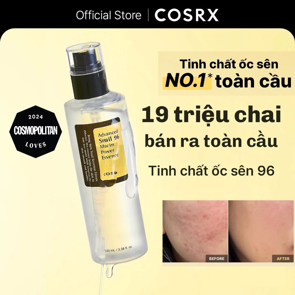 Tinh chất ốc sên COSRX 96 Mucin 100ml cao cấp hỗ trợ tái tạo dưỡng ẩm cho Tinh chất dưỡng da ...