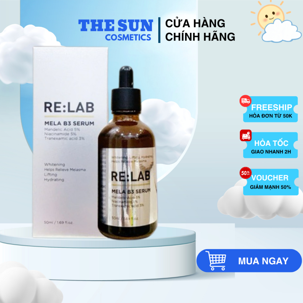 Tinh chất Re:Lab Mela B3 dưỡng trắng sáng da mờ thâm 50ml | Shopee Việt Nam