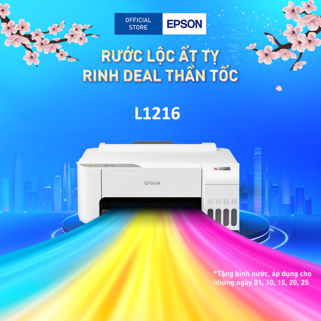 Máy In Phun Màu Đơn Năng Epson EcoTank L1216 (Bao Gồm Bộ Mực Chính Hãng ...