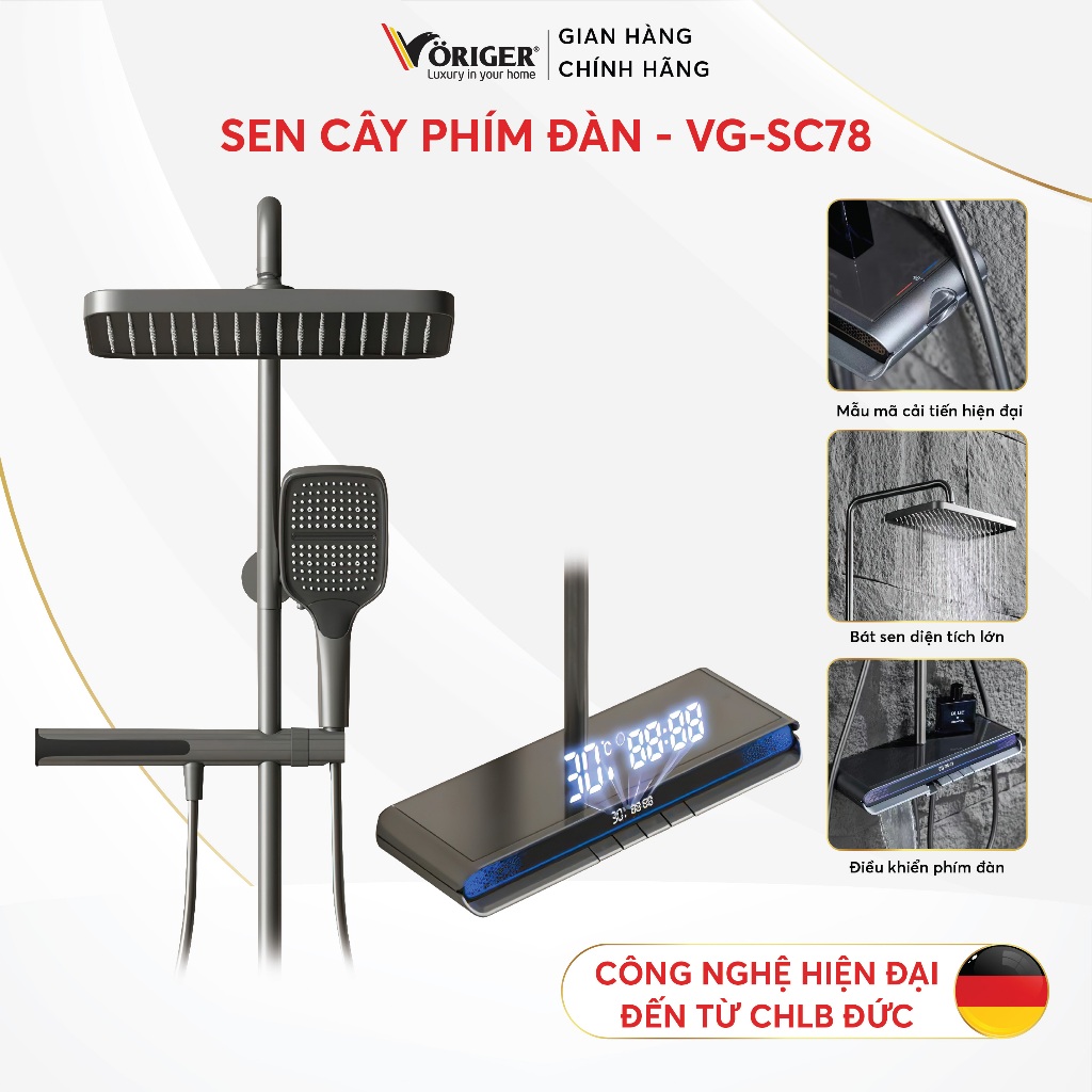Bộ Sen Cây Phím Đàn Voriger VG-SC78, Hiển Thị Nhiệt Độ, Đa Chế Độ, Đồng ...