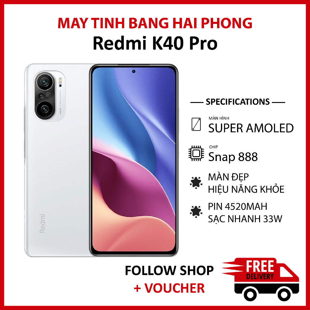 Điện thoại Xiaomi Redmi K40 Pro rom quốc tế RAM 8/128GB chip Snapdragon ...
