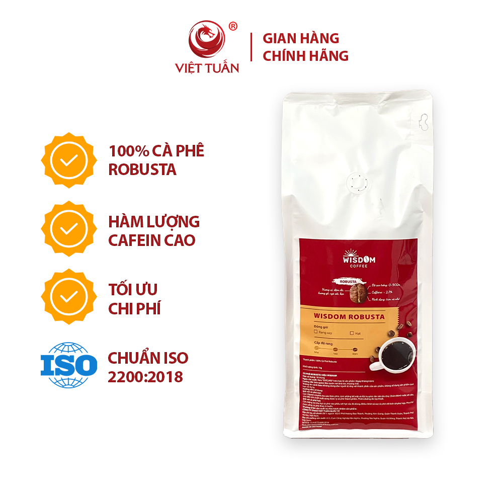 Cà Phê Robusta Wisdom Nguyên Chất, Cà Phê Chuẩn Từ Đăk Lăk, Thơm Ngon ...