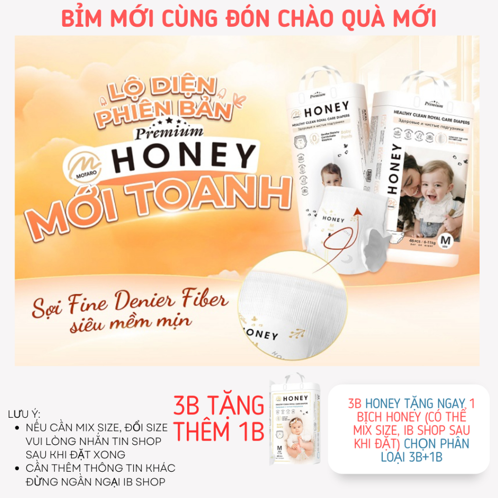 [SIÊU QUÀ] Bỉm dán quần HONEY PREMIUM -size DÁN NB/S/M QUẦN M/L/XL/XXL/3XL/4XL38 | Shopee Việt Nam