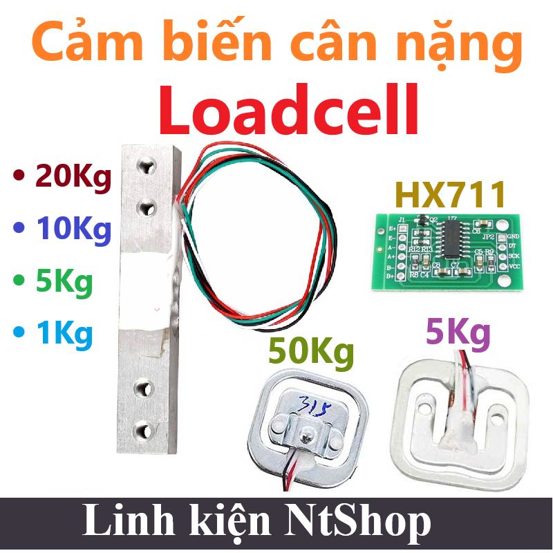 Cảm biến cân nặng Loadcell 1Kg / 5Kg / 10Kg / 20Kg / 200Kg Bộ chuyển đổi Hx711 | Shopee Việt Nam