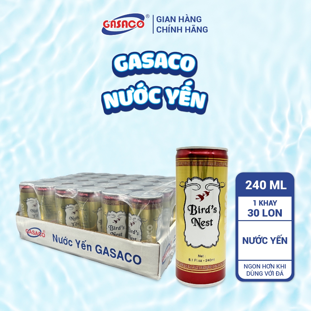 Nước Yến Gasaco 250ml Thùng 30 Lon Đậm Đà Dinh Dưỡng | Shopee Việt Nam