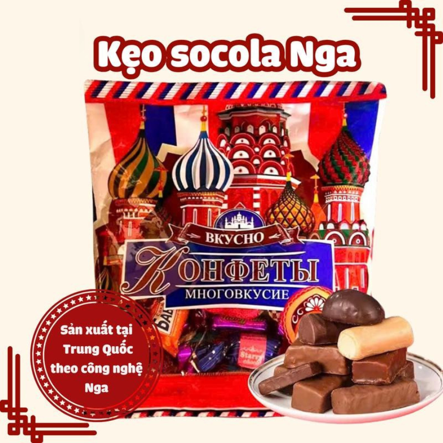 Kẹo socola Nga túi 500g, kẹo tết, mix vị nhiều loại, chính hãng, date mới | Shopee Việt Nam