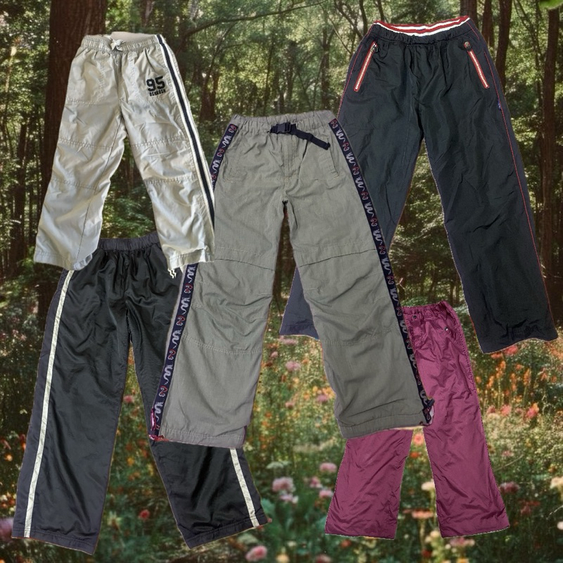 2hand quần gió thể thao, track pants dù unisex Nhật | Shopee Việt Nam