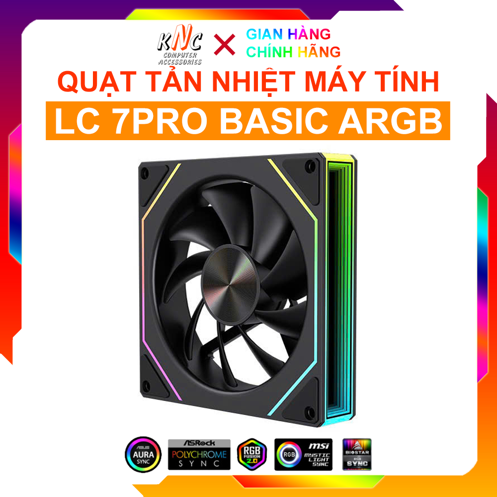 Quạt Tản Nhiệt Fan Led ARGB 7 Pro Black 12cm Gương Vô Cực Đồng Bộ ...