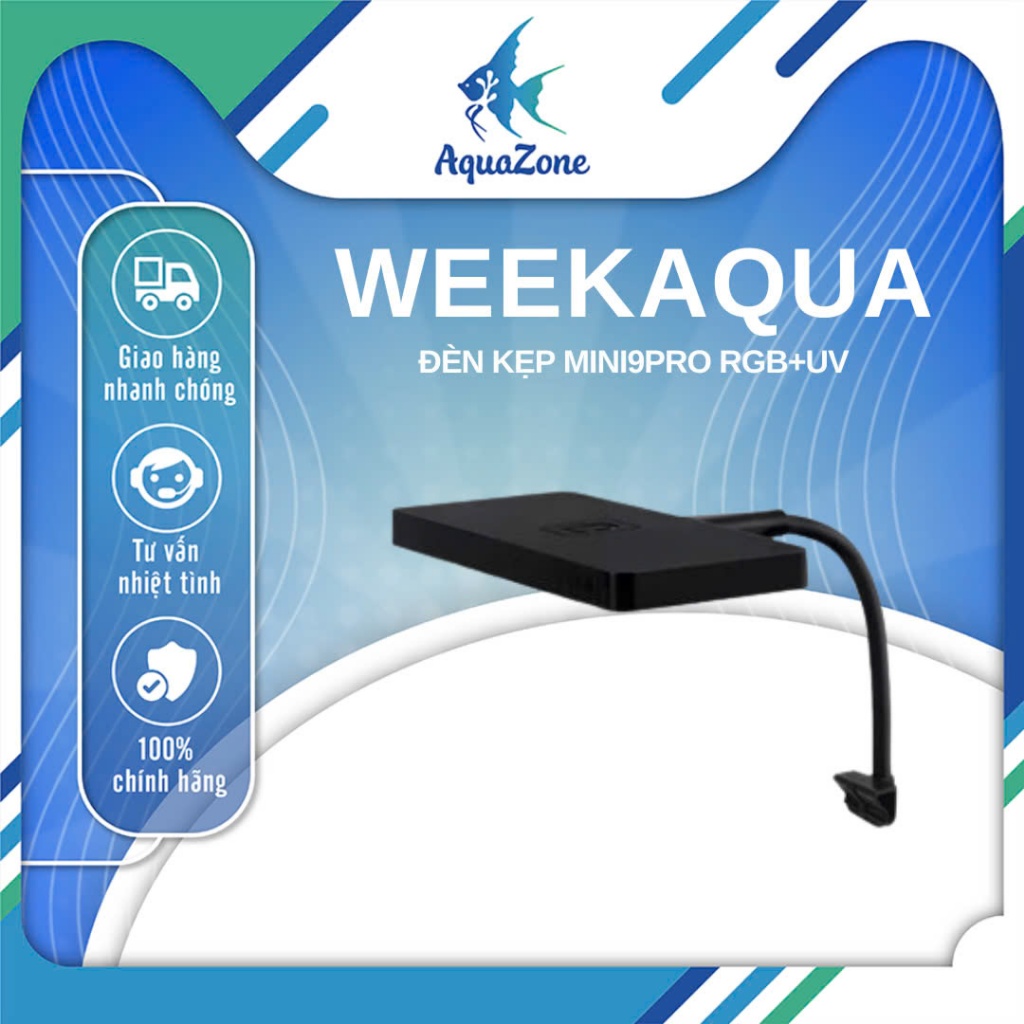 Đèn thủy sinh Week Aqua mini 9 pro RGB + UV siêu cấp sáng, sử dụng app ...