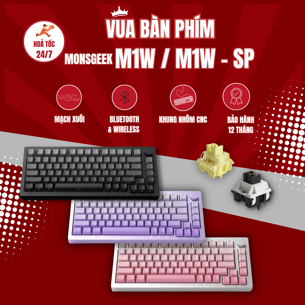 [HÀNG SẴN] Bàn phím cơ MonsGeek M1W / M1W SP không dây 3 mode, vỏ nhôm ...