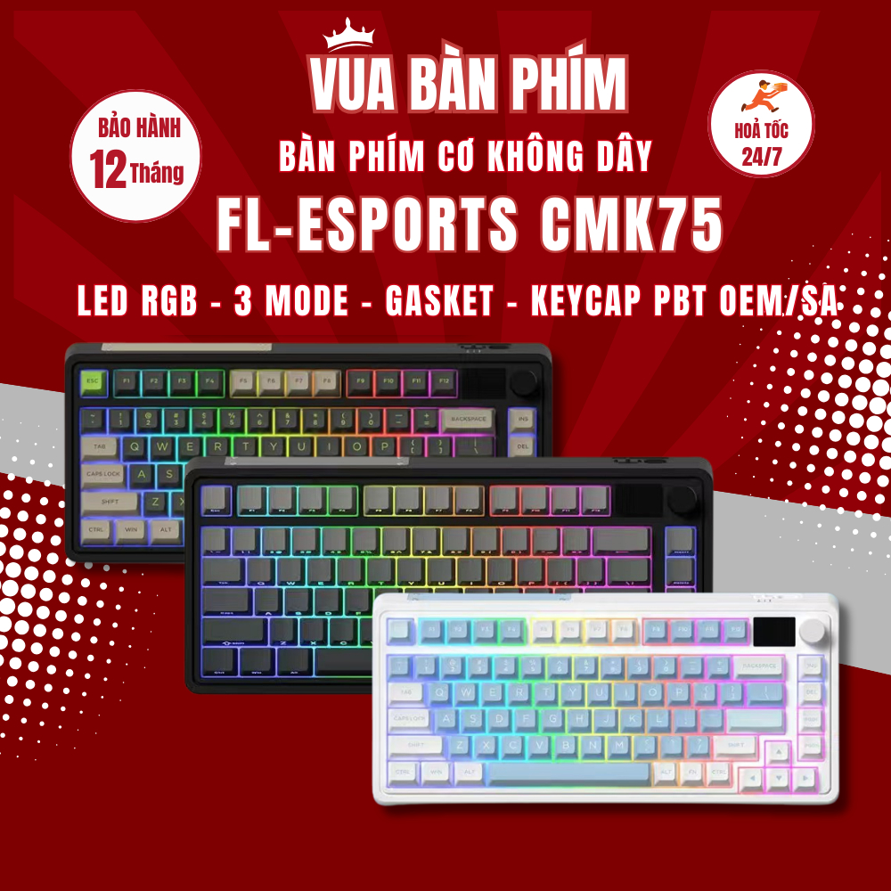 [HÀNG SẴN] Bàn phím cơ FL-Esports CMK75 3 mode, hostswap , led rgb ...