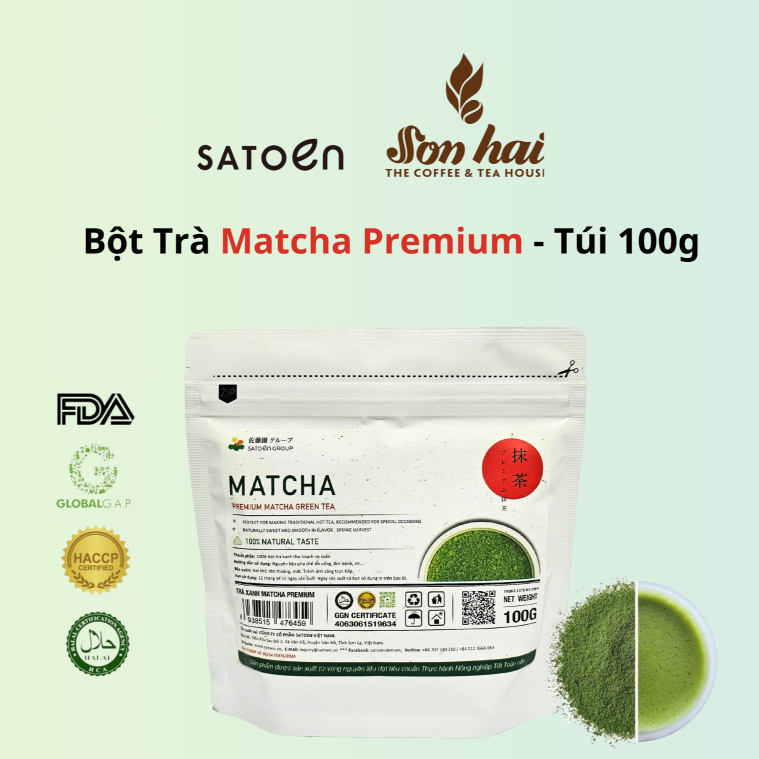 Trà xanh Matcha Satoen Premium, Vụ Xuân - Túi 100g | Shopee Việt Nam