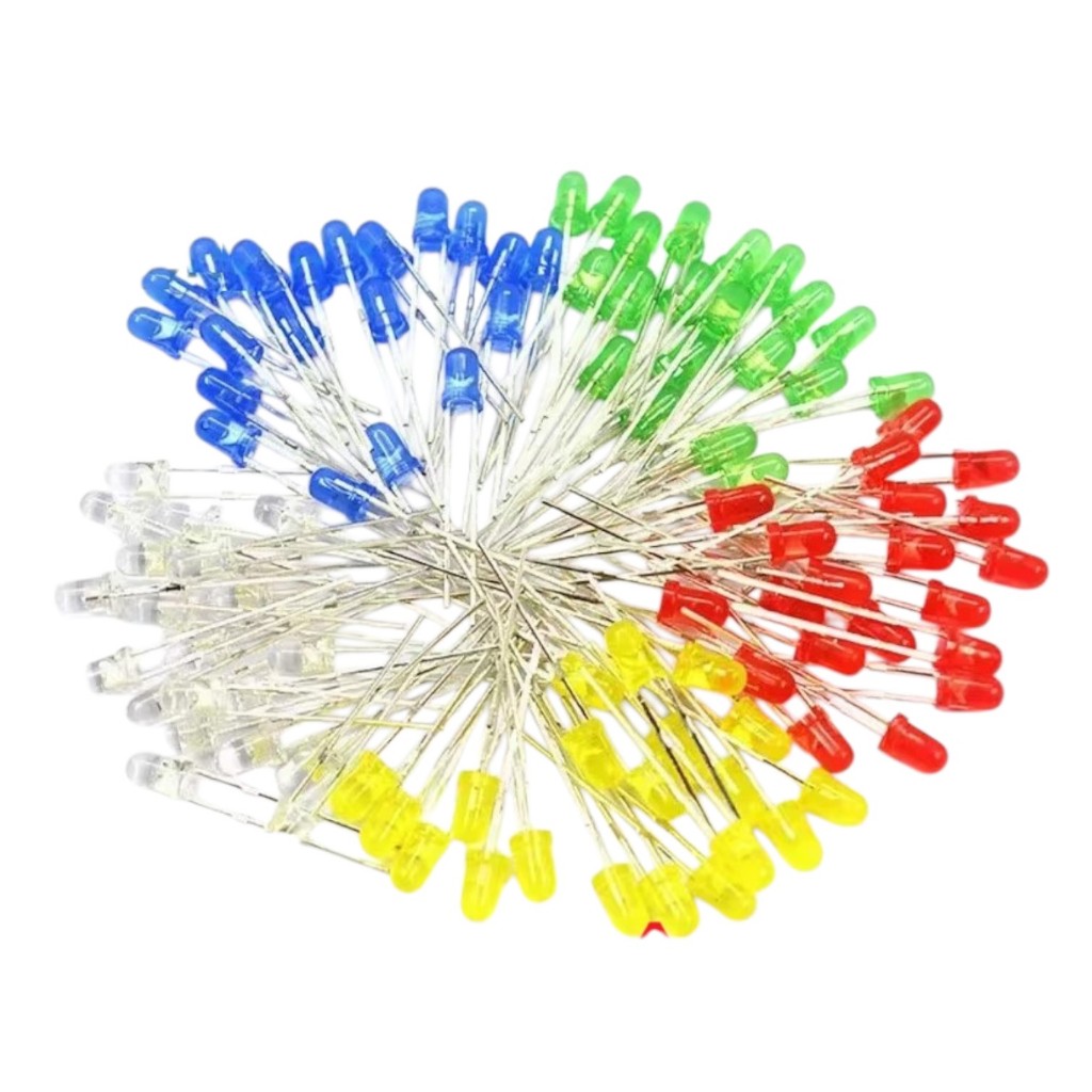 Gói 50 Bóng Đèn Led 5mm và 3mm – Phủ Màu Đỏ , Xanh Lá , Xanh Dương ...