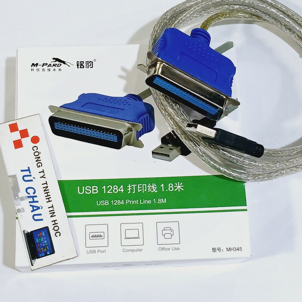 Cáp máy in USB ra Parallel LPT dài 1.8m (Chuẩn USB 1284 to LPT Parallel ...