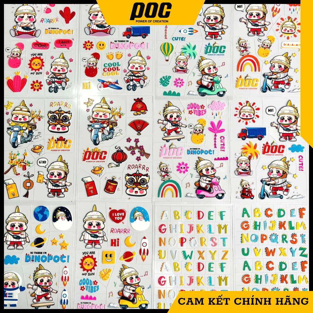 [ Hỏa Tốc TP HCM] Tem sticker DINO POC trang trí nón bảo hiểm | Shopee ...