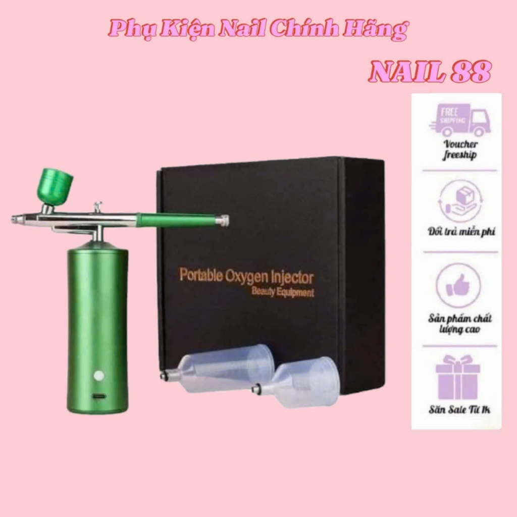 Máy phun sơn ombre nail tích điện cầm tay - Thiết bị phun oxy, máy phun sương sơn móng tay (bảo ...