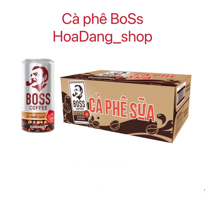 1 thùng cà phê Boss nước giải khát cà phê sữa pha sẵn 1 thùng 24 lon ...