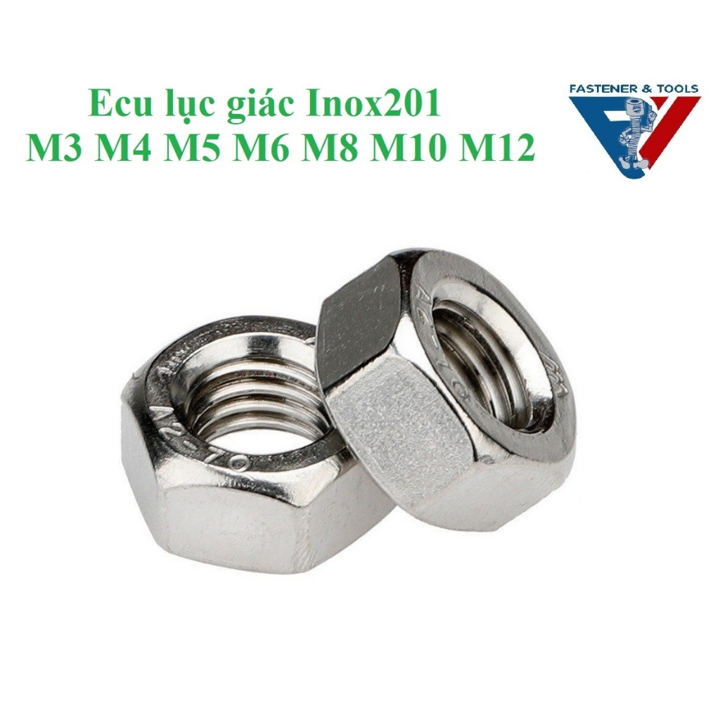 10 cái M3-M12 ecu lục giác, tán inox201 M3-M12 | Shopee Việt Nam