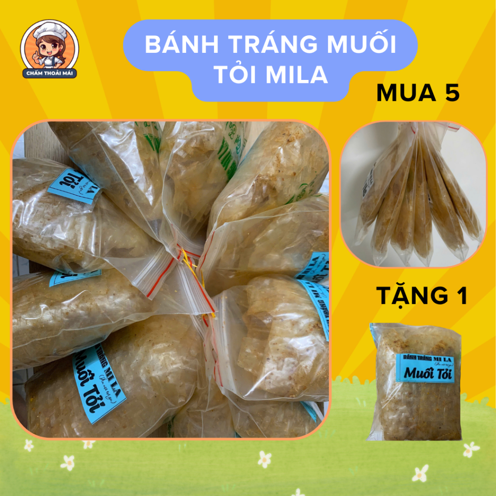 COMBO BÁNH TRÁNG MUỐI TỎI SIÊU NGON MILA MUA 5 TẶNG 1 | ĂN VẶT | BÁNH ...