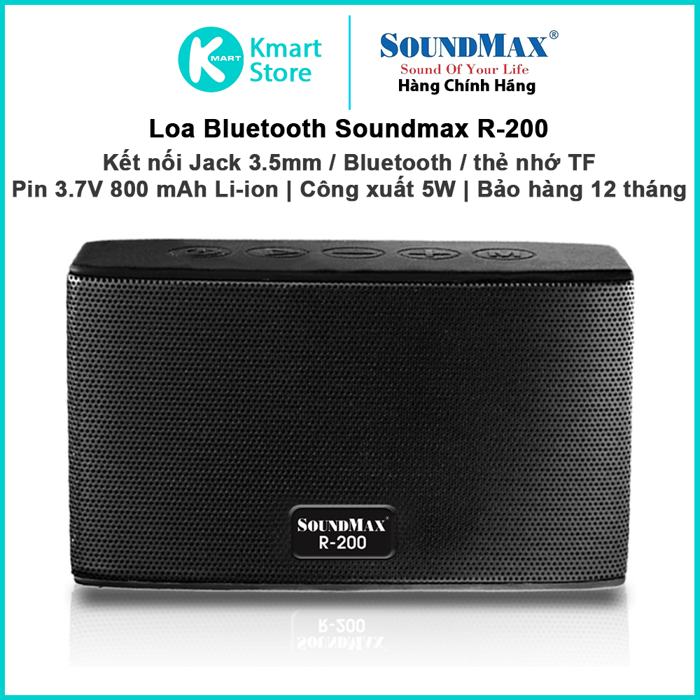 Loa Bluetooth SoundMax R-200 | 5W | Bluetooth 5.0 / AUX/ Thẻ TF | Pin ...
