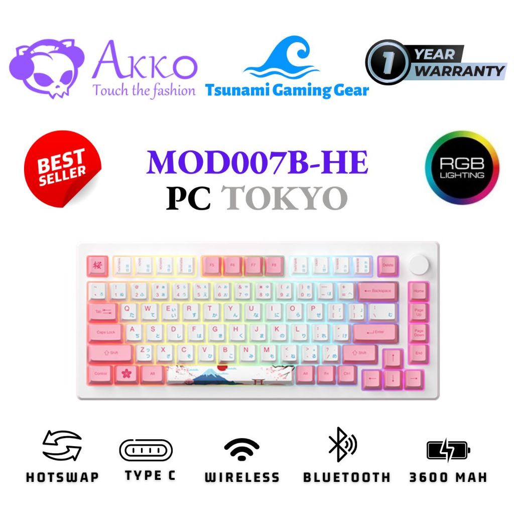 Bàn phím cơ AKKO MOD007B HE-PC Tokyo (Rapid Trigger/ 8K Polling Rate ...