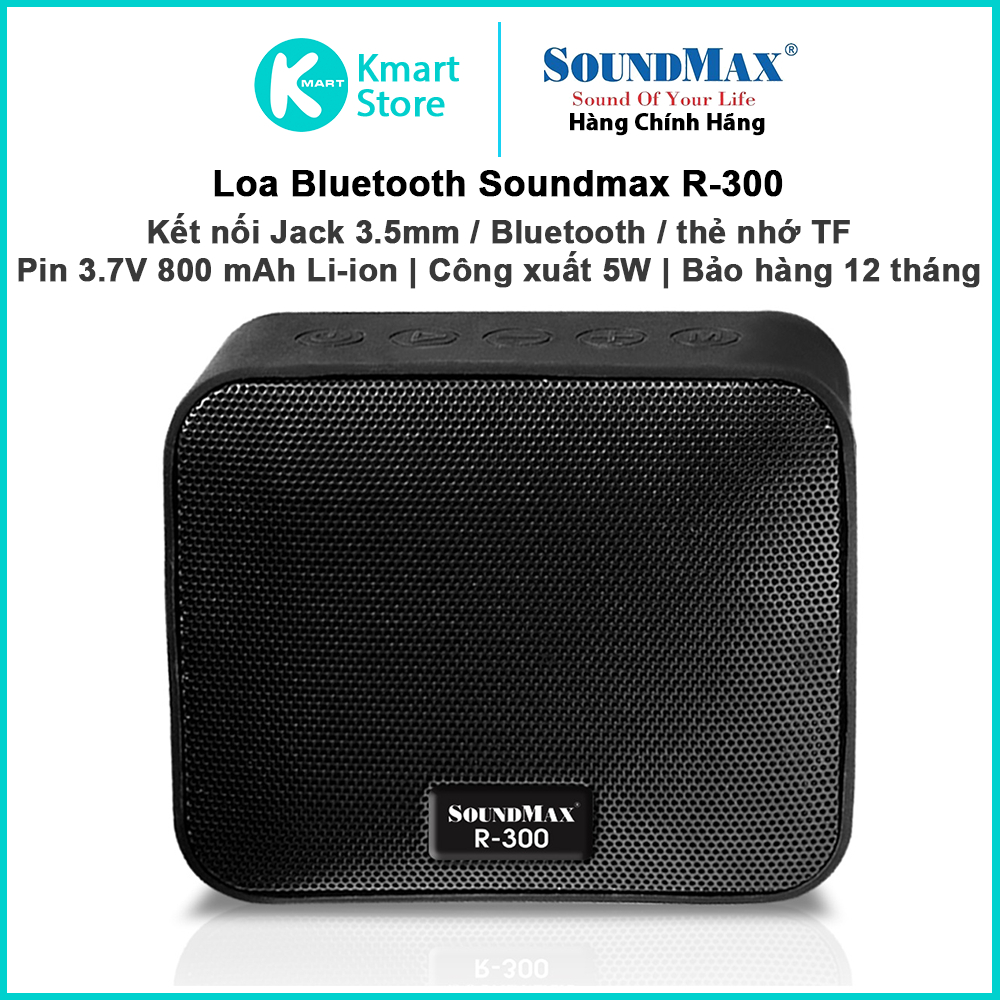 Loa Bluetooth SoundMax R-300 | 5W | Bluetooth 5.0 / AUX/ Thẻ TF | Pin ...