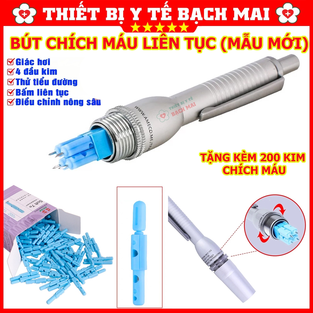 BÚT CHÍCH MÁU LIÊN TỤC 4 ĐẦU KIM DÙNG CHO GIÁC HƠI CẠO GIÓ - TẶNG 200 ...